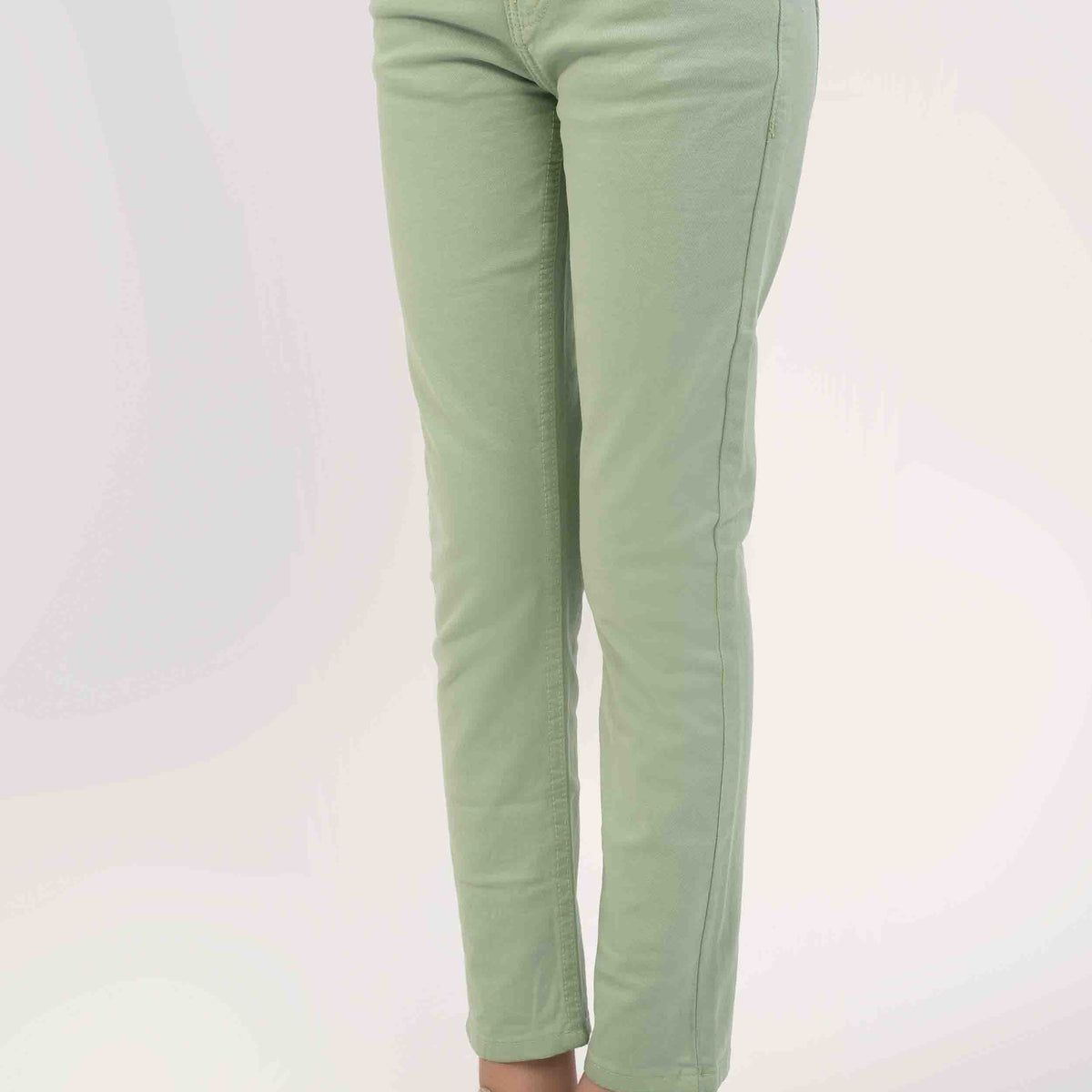 Green Color Basic Slim Fit Girls Jeans – Delight Styler